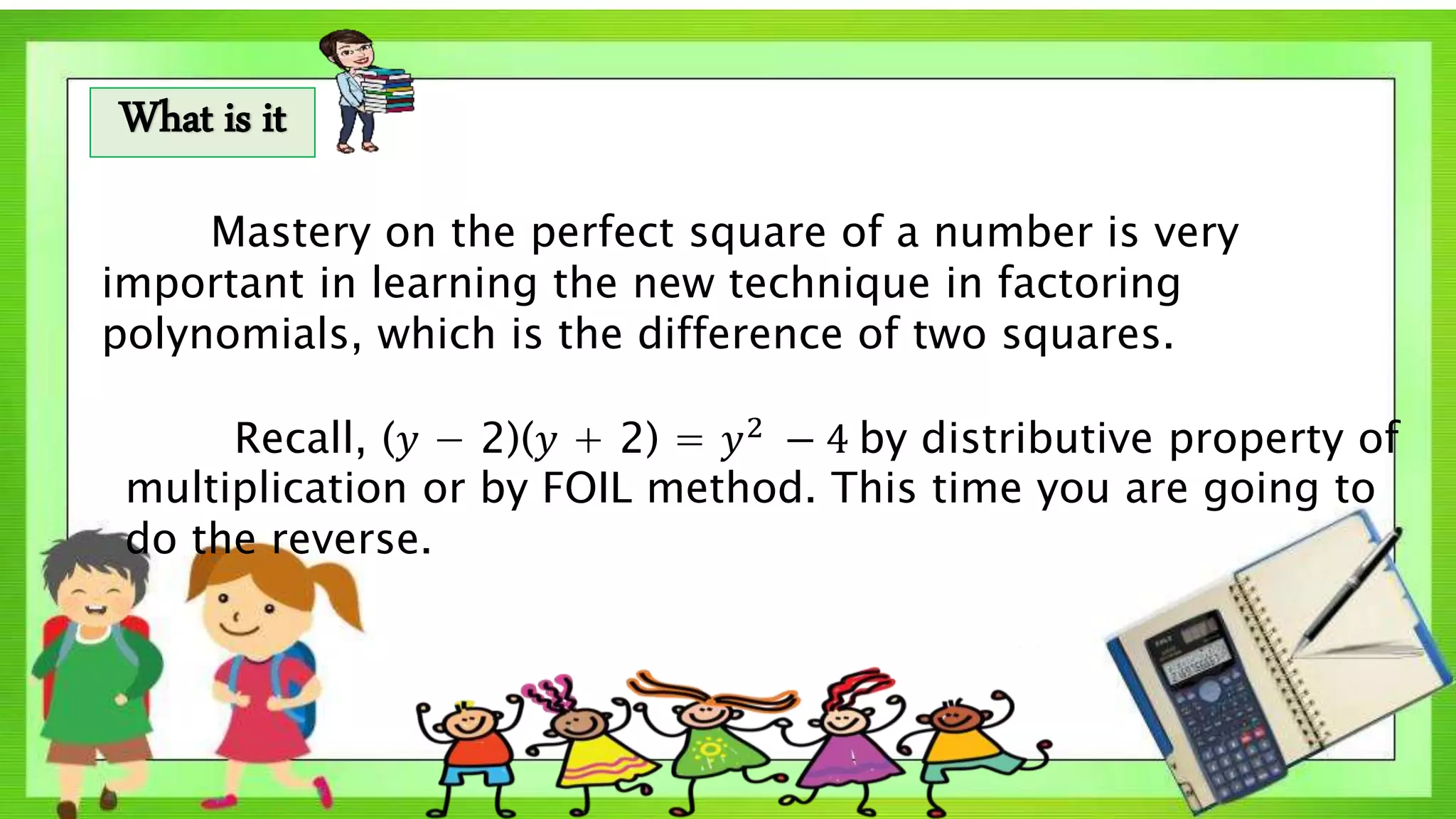 Difference of Two Squares | PPTX