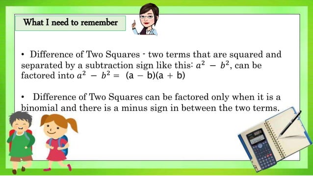 Difference of Two Squares | PPTX