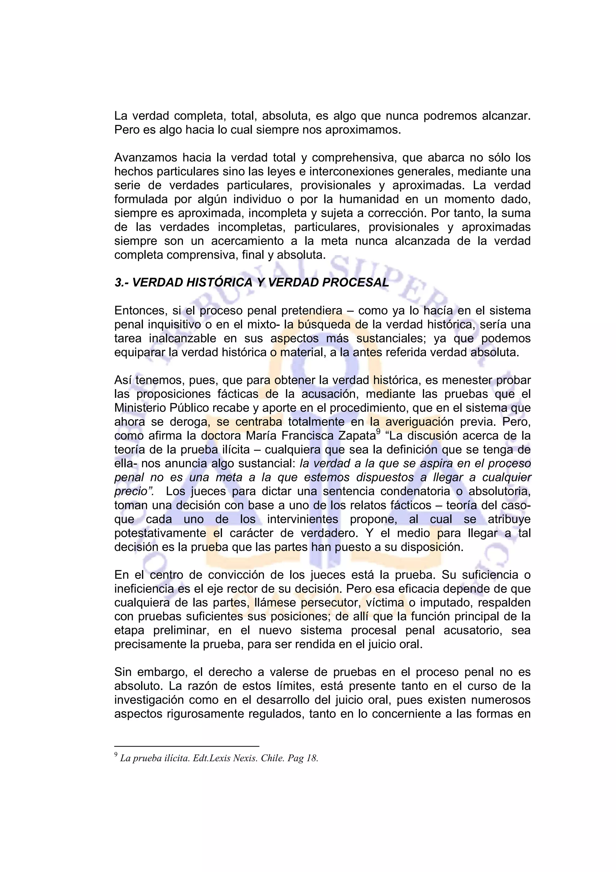 Diferencia sustancial entre la verdad historica y la verdad procesal | PDF