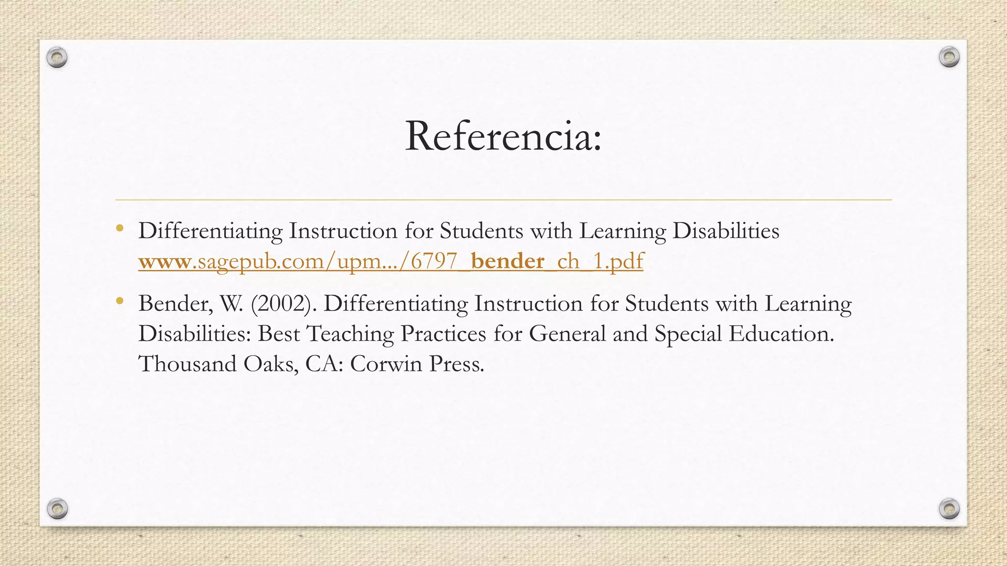 Diferenciación de instrucción para estudiantes con problemas de | PPT