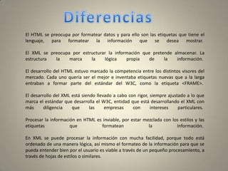 Diferencia de html y xml | PPTX