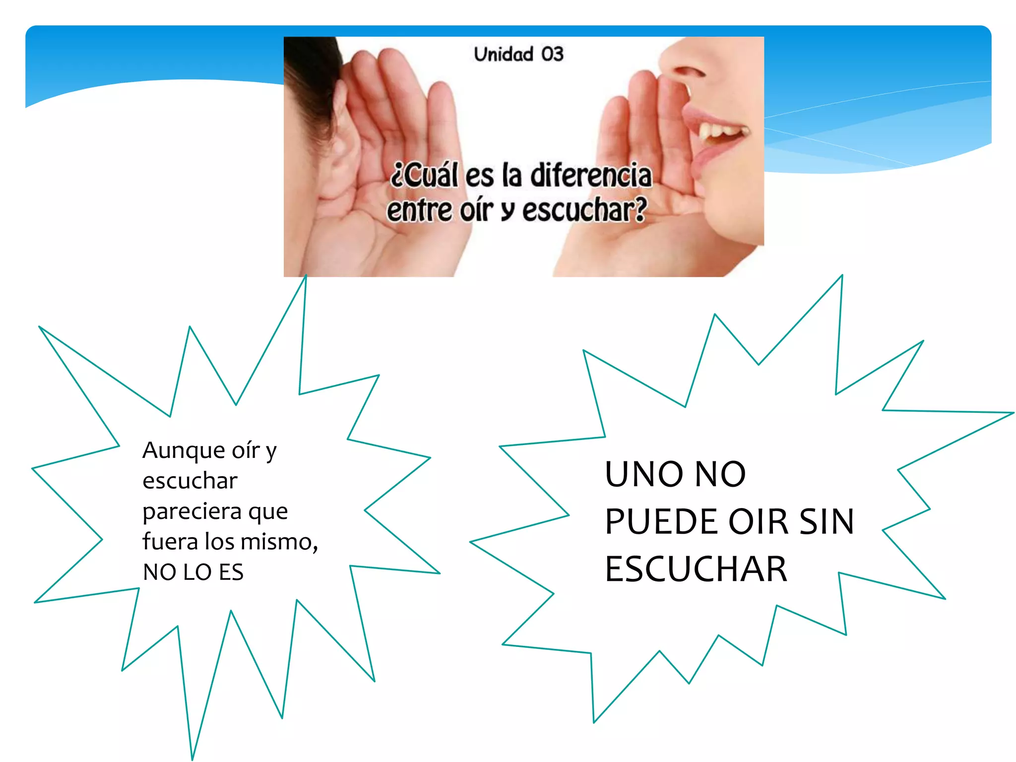 Diferencia entre oir y escuchar | PPT