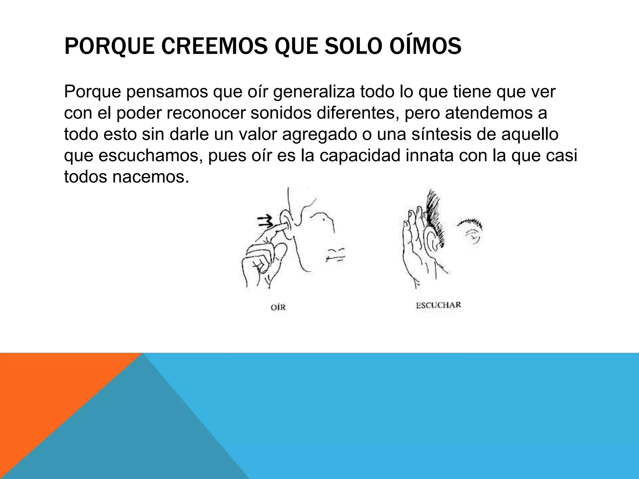 Diferencia entre oir y escuchar | PPT