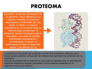 Diferencia entre proteoma y genoma- Lizbeth Sosa | PPTX