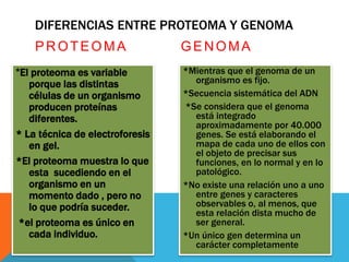 Diferencia entre proteoma y genoma- Lizbeth Sosa | PPTX