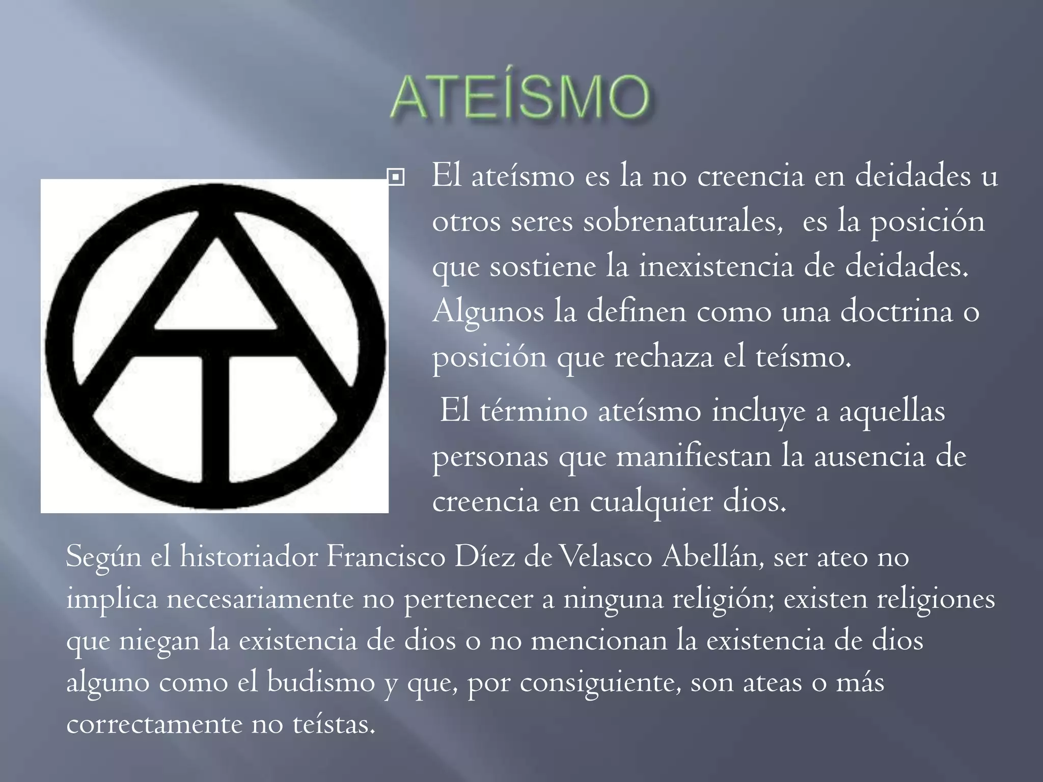 Ateísmo, agnosticismo y libertad religiosa. | PPTX