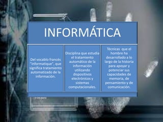 Diferencias entre informatica y computacion | PPTX | Computing | Technology & Computing