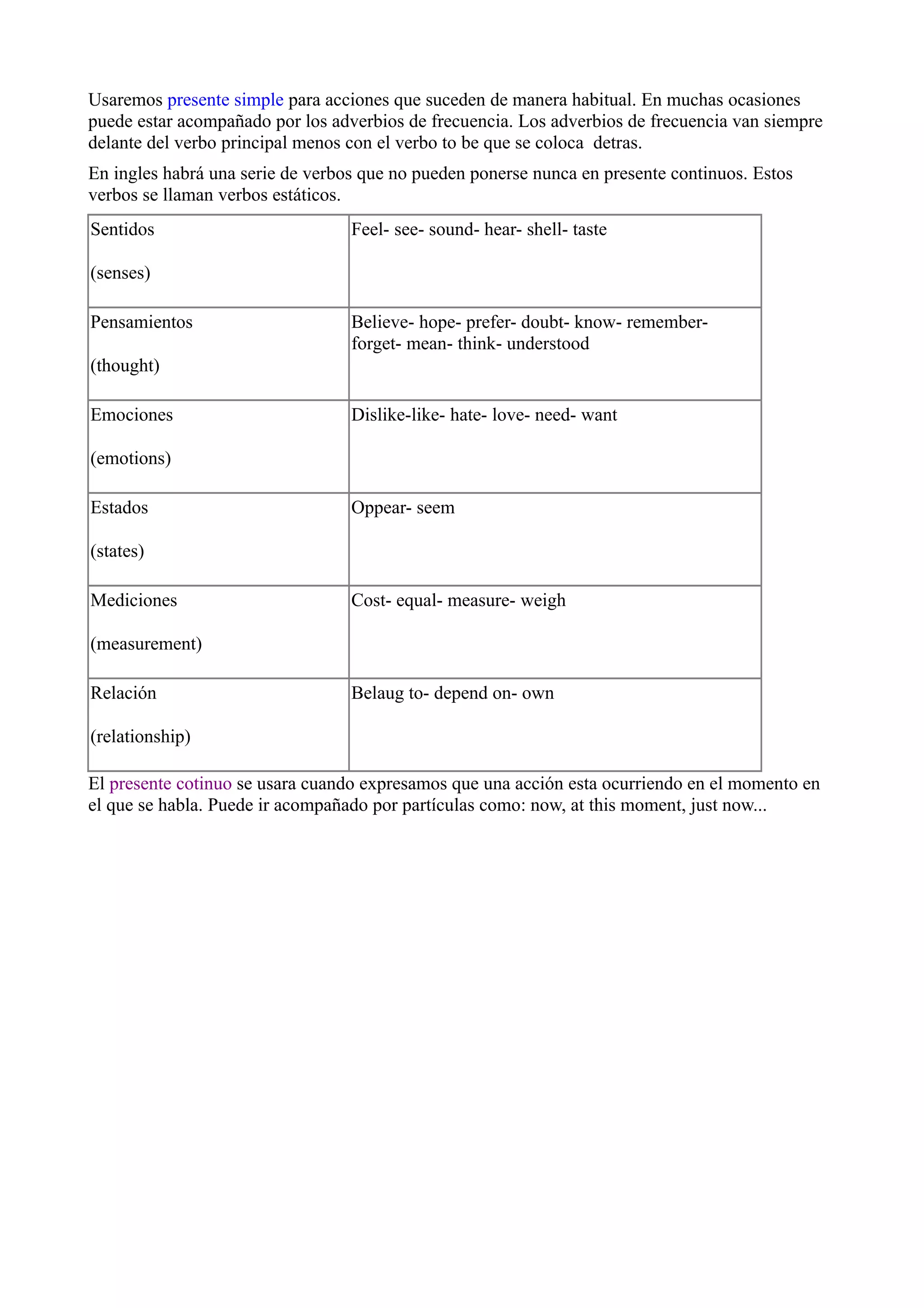 Diferencias entre past continuous y past simple | PDF