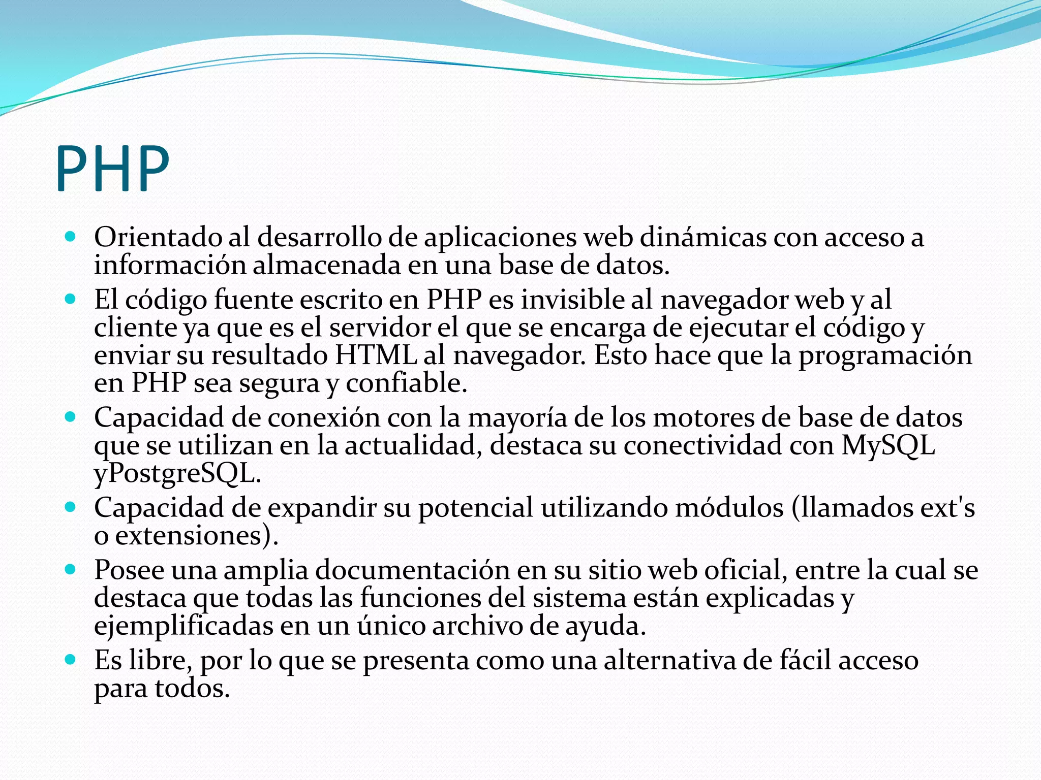 Diferencias entre php y oracle | PPT