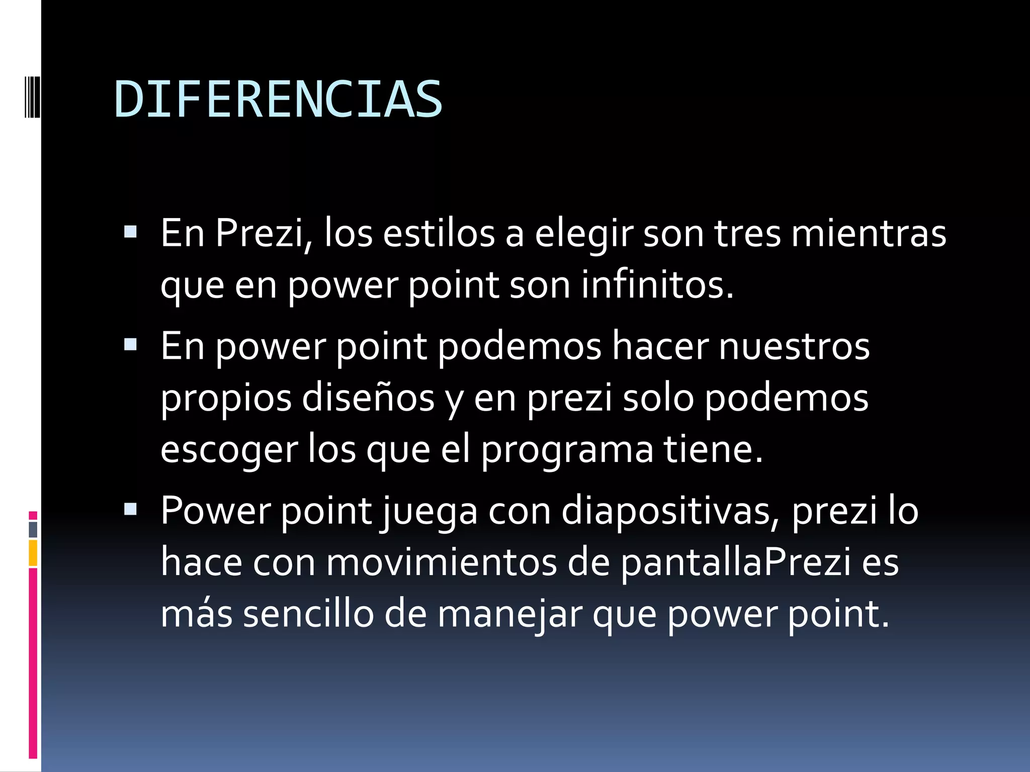 Diferencias entre prezi y power point | PPTX