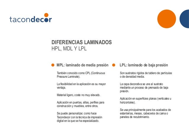 Diferencias entre laminados HPL, MPL y LPL | PPTX