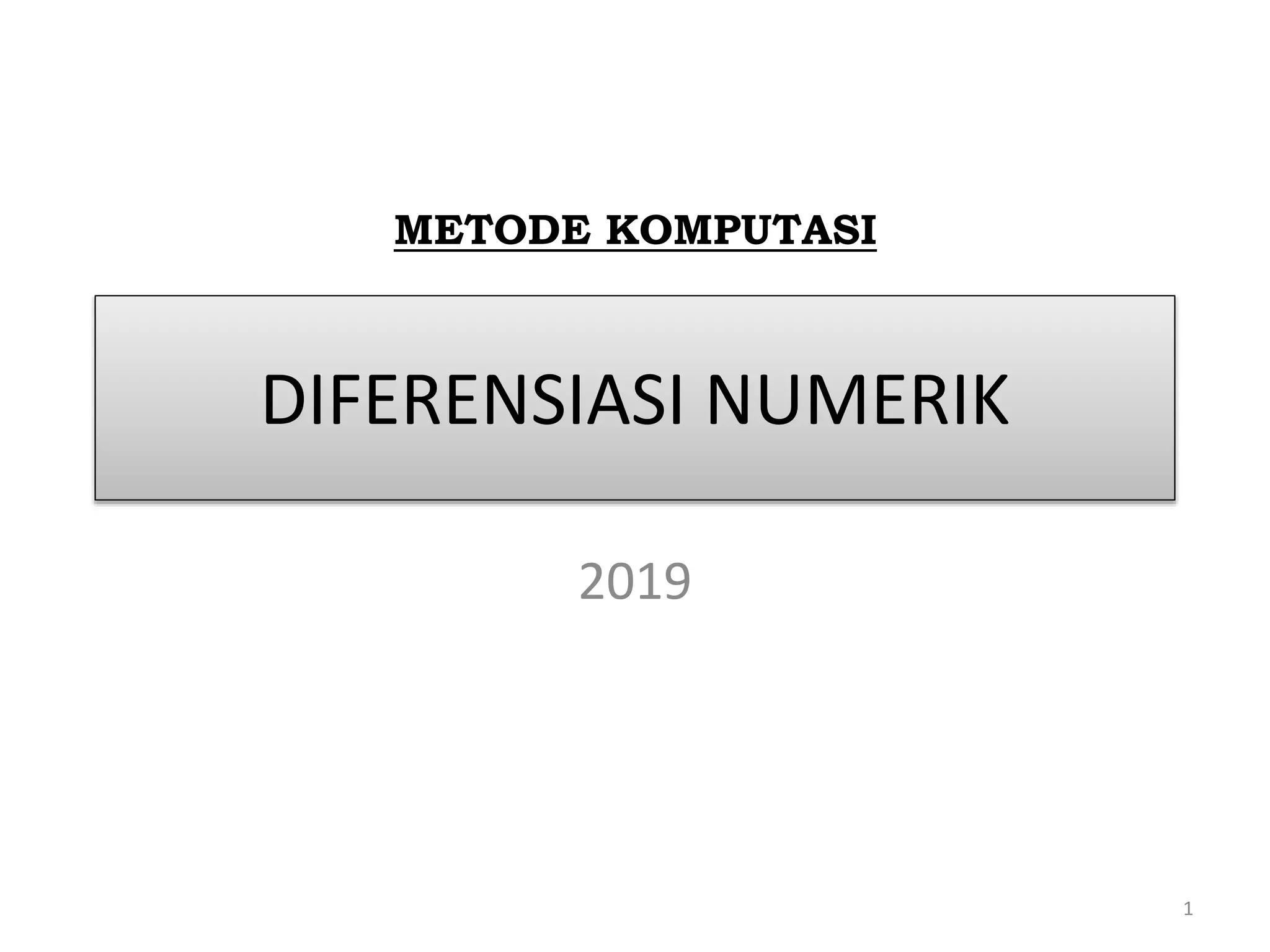 Diferensiasi numerik x | PPTX