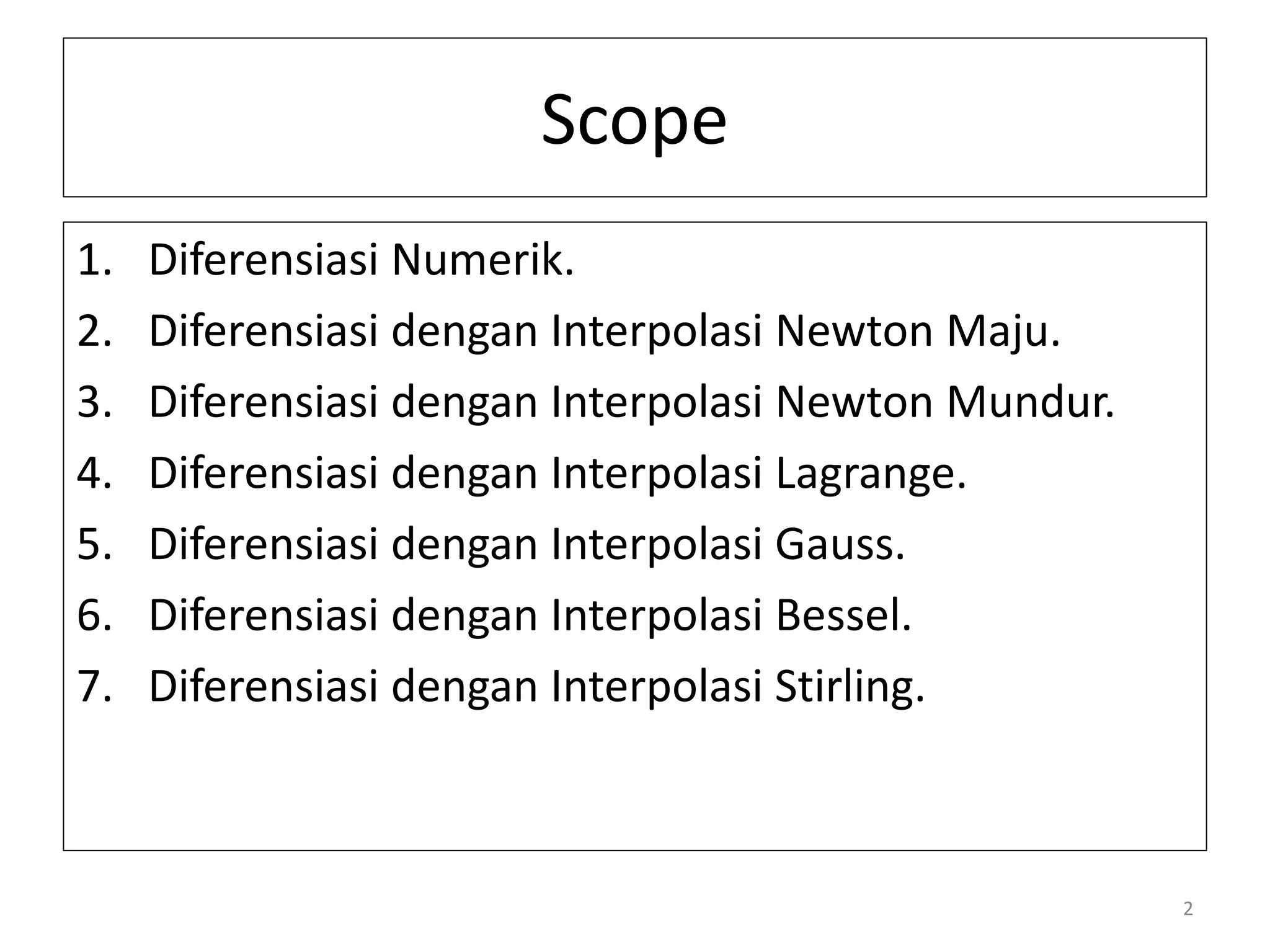 Diferensiasi numerik x | PPTX
