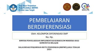 pembelajaran DIFERENSIASI SMP kurikulum merdeka | PPTX