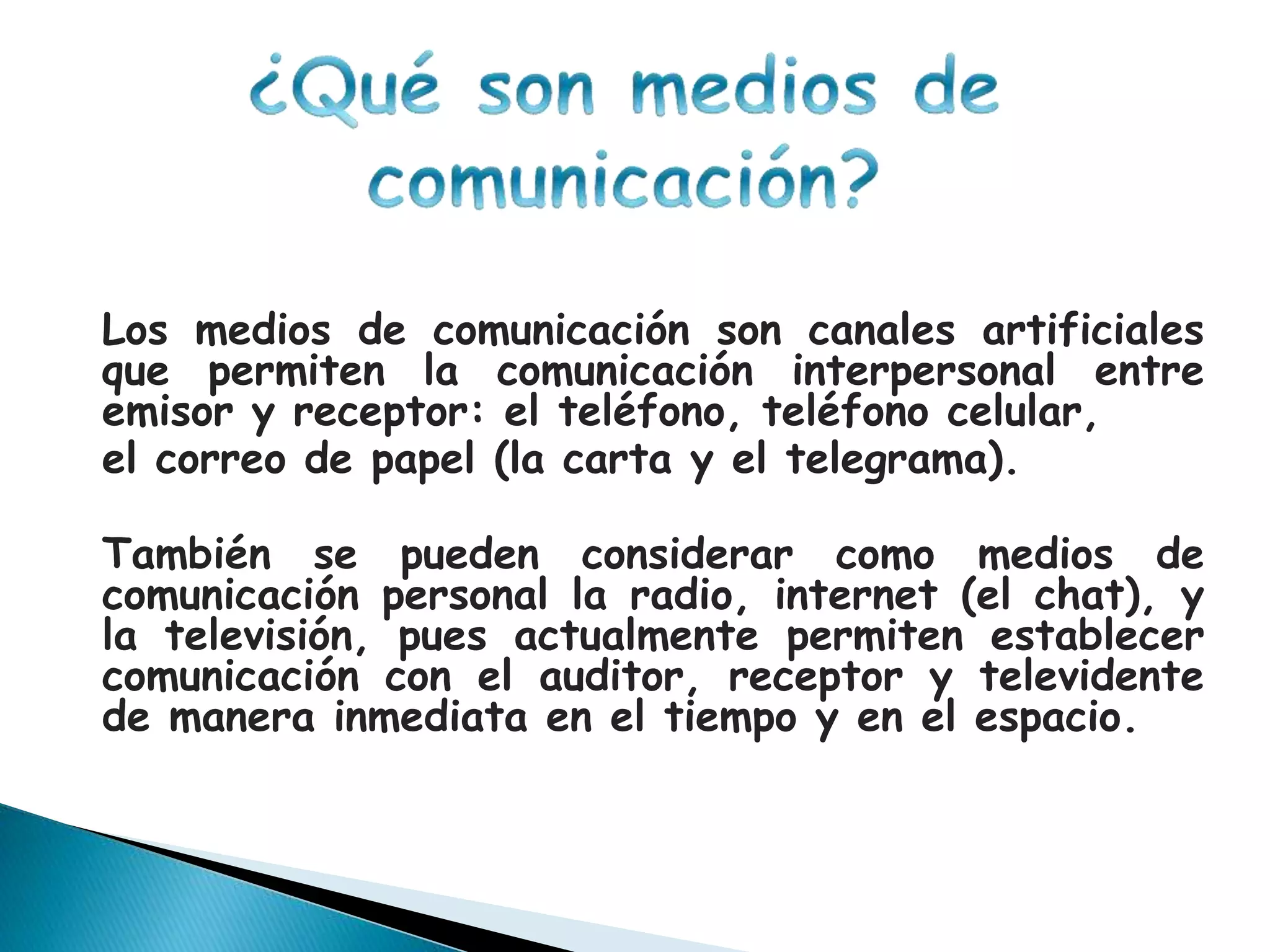 Diferentes medios de comunicacion | PPT
