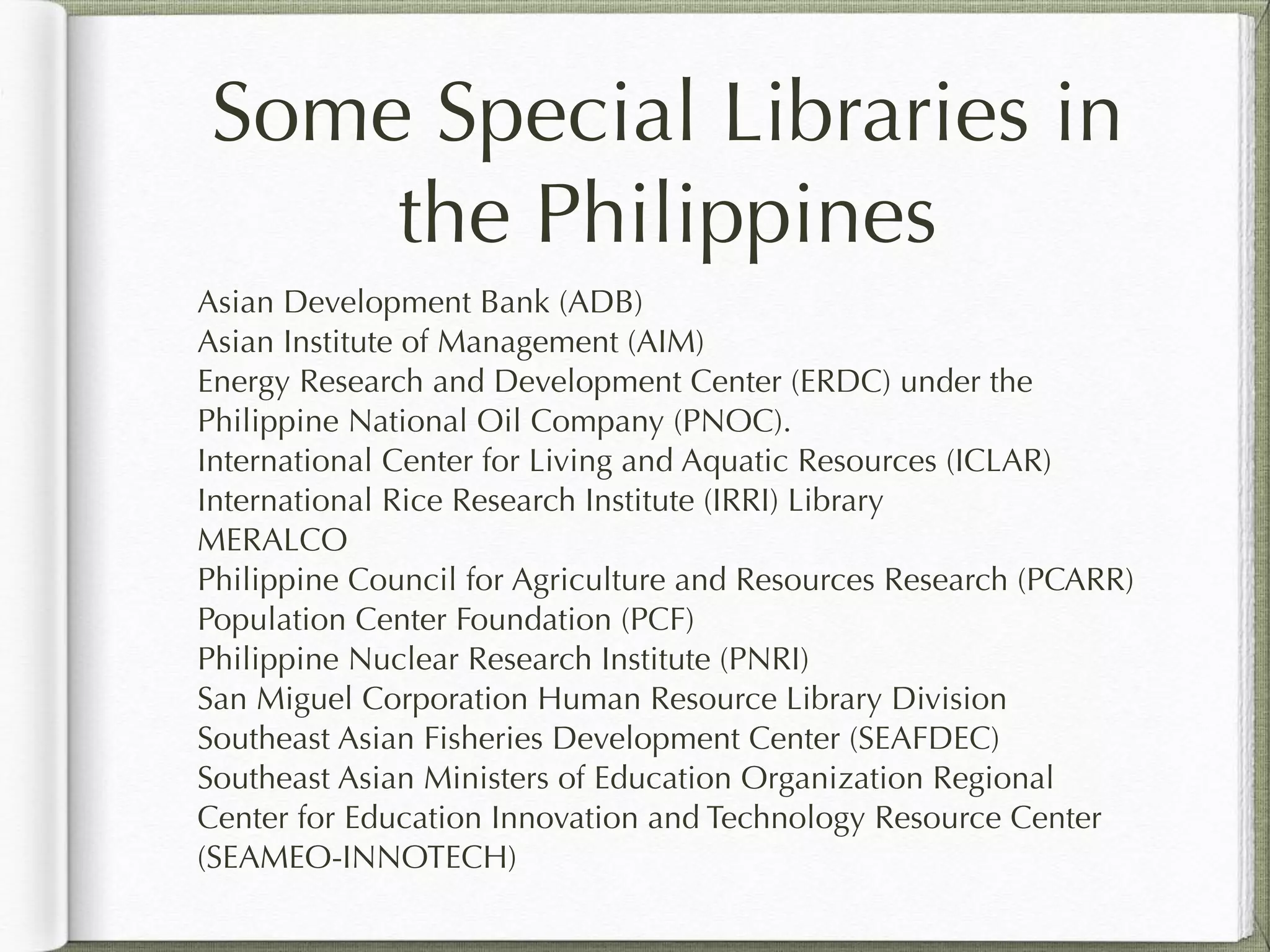 Types of Libraries: Public, Special, School, and Academic | PDF
