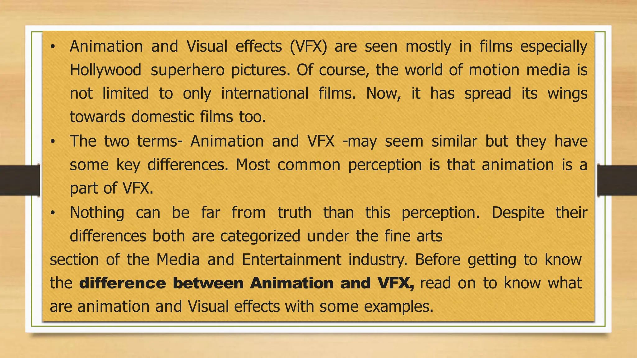 DIFF BET VFX AND ANIMATION.pptx