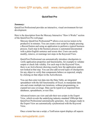 Diff between win runner vs and qtp | DOC