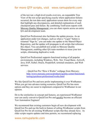 Diff between win runner vs and qtp | DOC