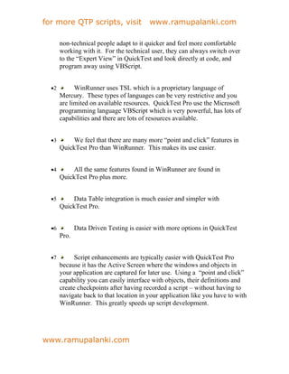 Diff between win runner vs and qtp | DOC