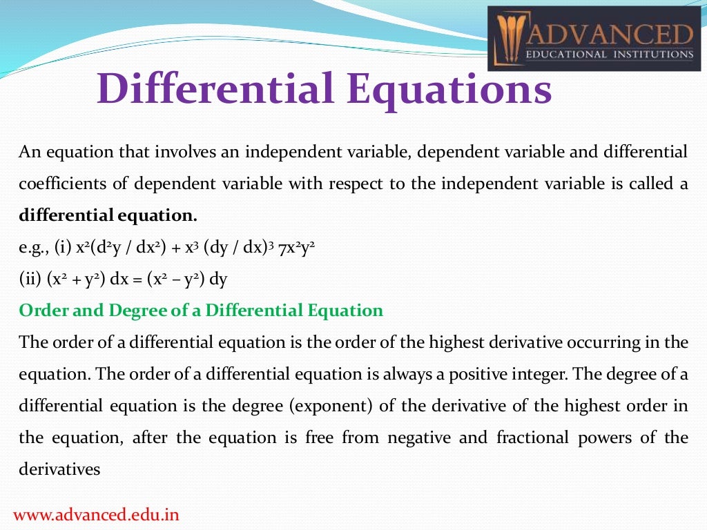 DIFFERENTIAL EQUATIONS