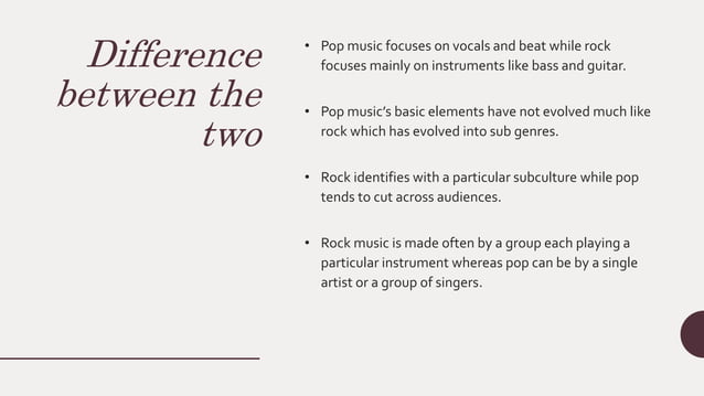 Difference between pop and rock | PPTX