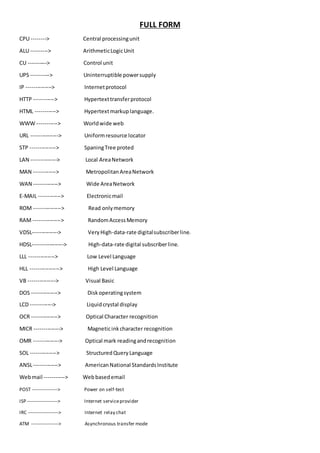 Fundamental of computer | PDF