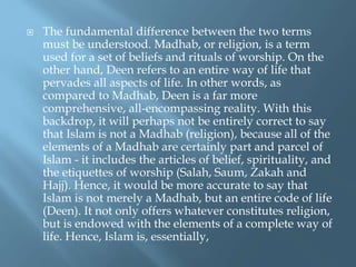 Difference beteen-deen-religion | PPT