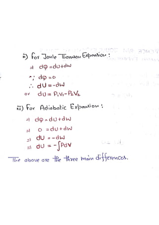Difference between Joule Expansion, Joule Thomson Expansion & Adiabatic ...