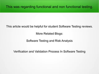 Difference between-functional-testing-and-non-functional-testing | PPT