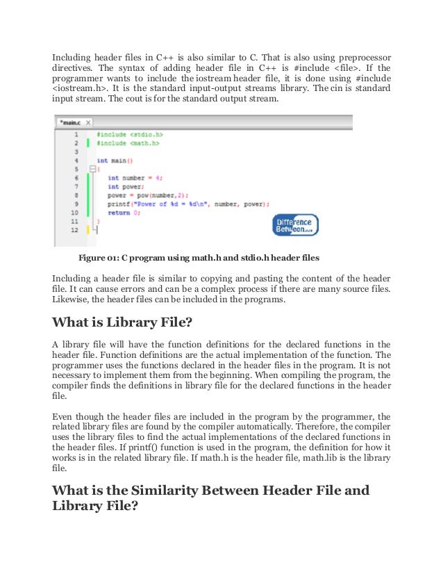Difference Between Header File And Library Filepdf