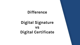 Difference Between Digital Signature vs Digital Certificate | PPTX