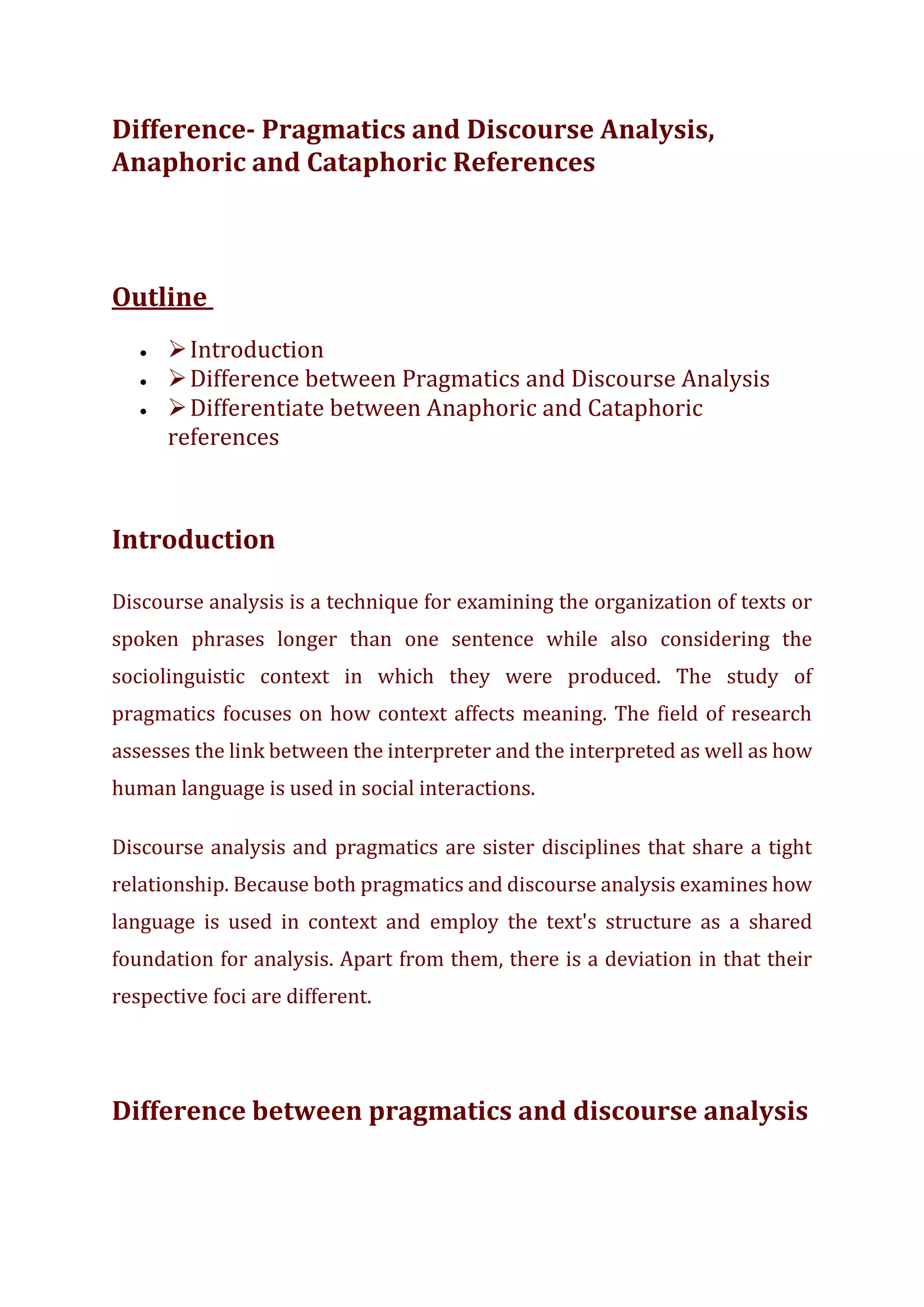 Difference Pragmatics And Discourse Analysis Anaphoric And Cataphoric difference-pragmatics-and-discourse-analysis-anaphoric-and-cataphoric