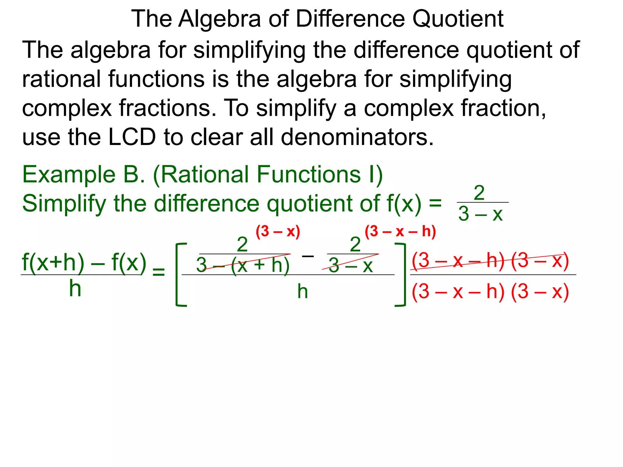 Difference quotient algebra | PPTX