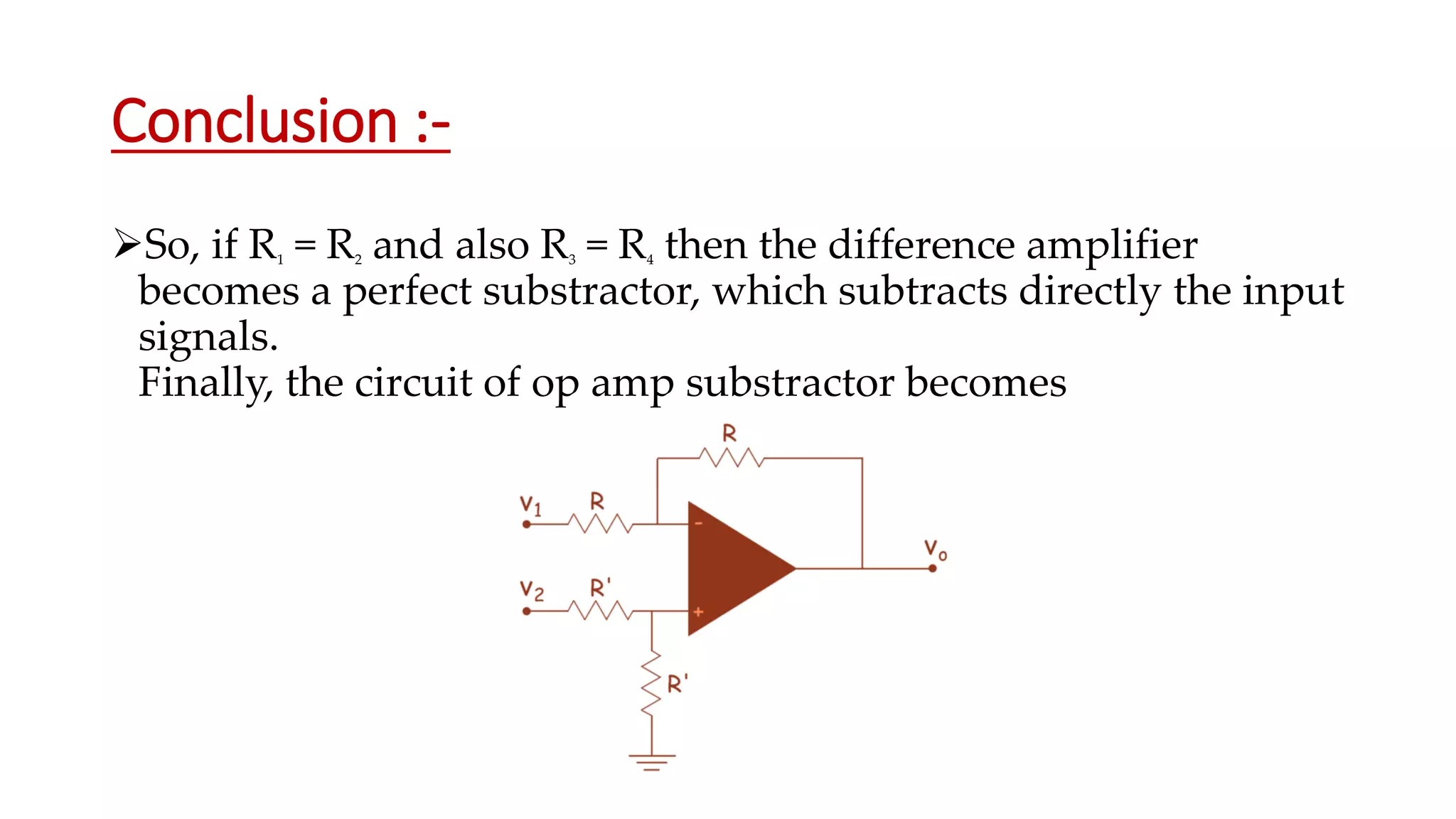 Difference amplifier and subtractor | PPTX