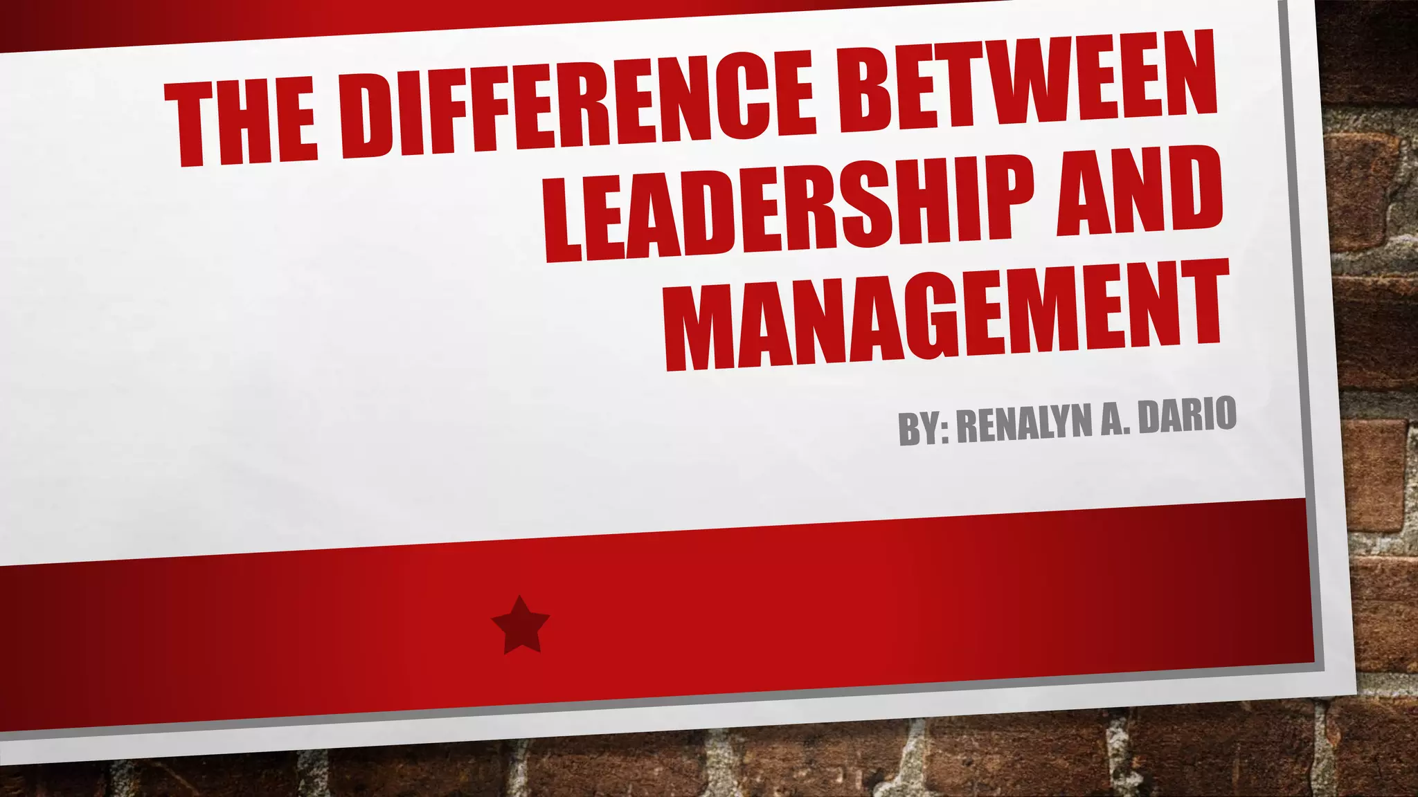 Difference Between Leadership and Management | PPTX