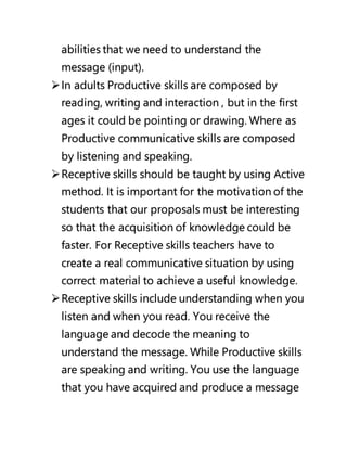 Difference betweem receptive and productive skills | DOCX