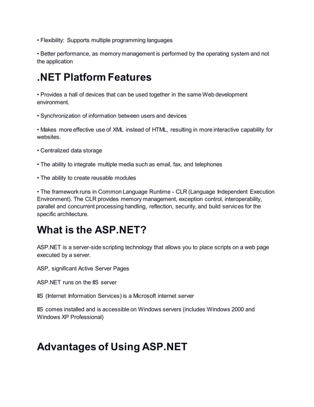 Difference between .net and asp.net all you need to know | PDF