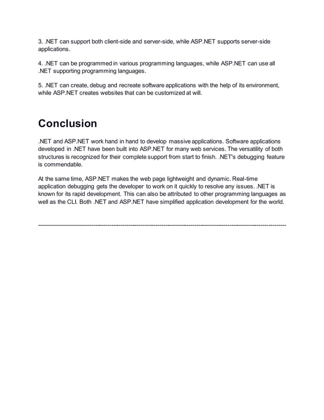 Difference between .net and asp.net all you need to know | PDF