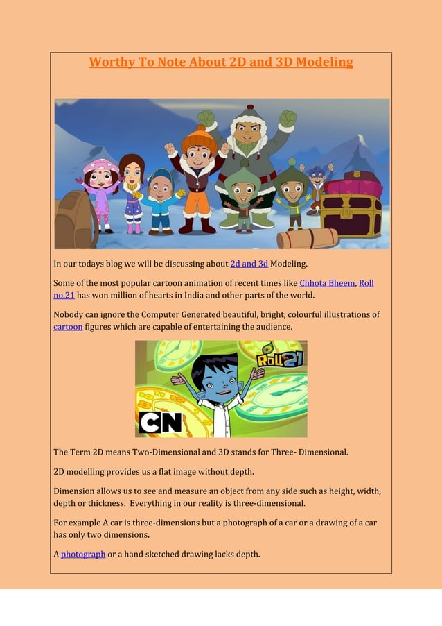 Worthy To Note About 2D & 3D Modeling | PDF