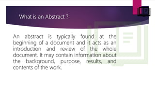 Difference between abstract and summary | PPTX