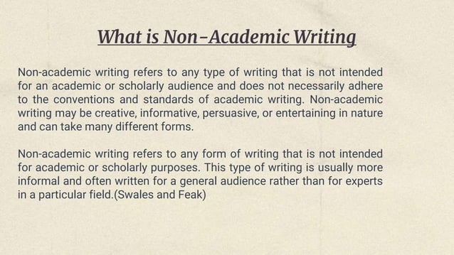 Difference between Academic and Non Academic Writing.pptx | Publishing ...