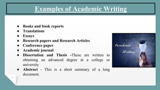 Difference between Academic Writing and Non-academic Writing | PPTX