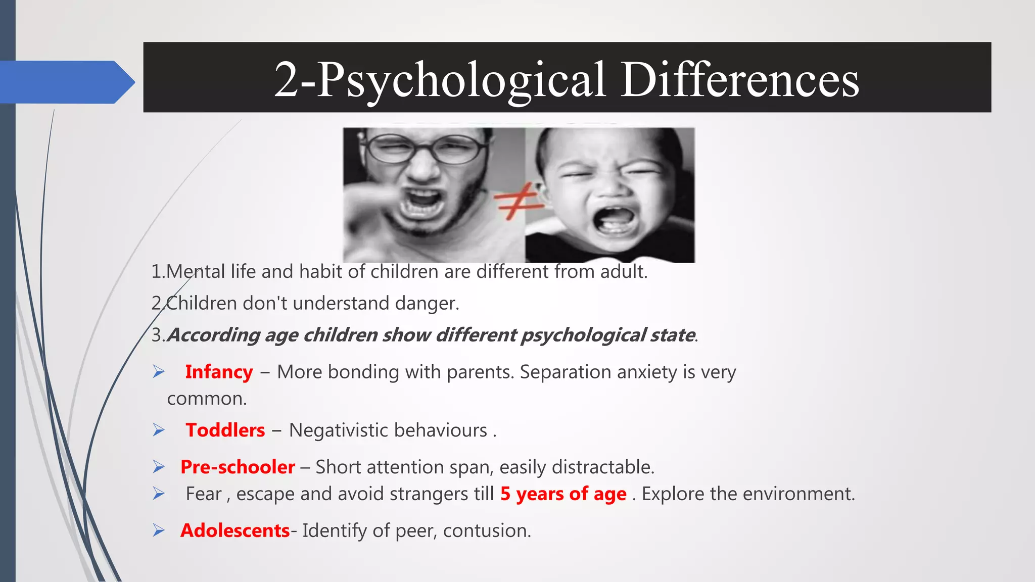 Difference between adulty and child (For B.Sc Nursing) | PPTX