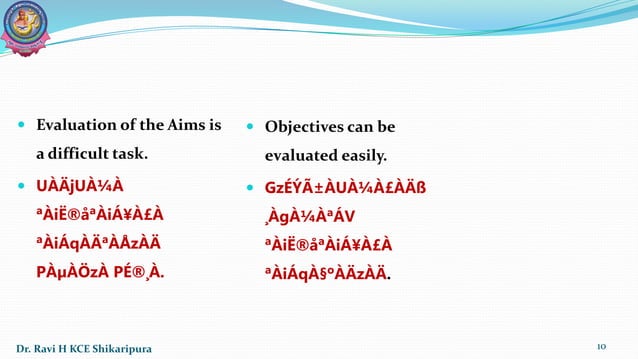 Difference Between Aims and Objectives By Dr. Ravi H | PPTX