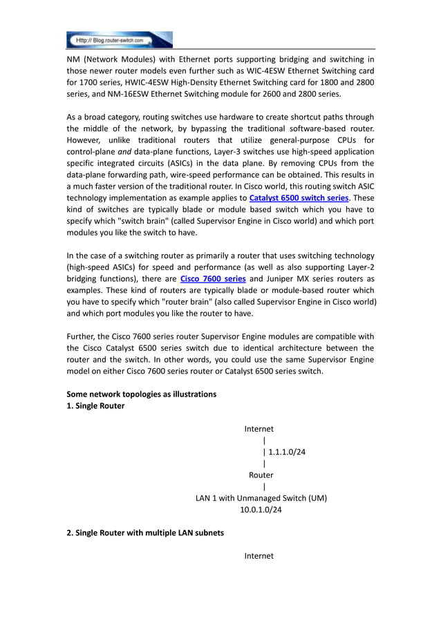 Difference between a layer 3 switch and a router | PDF