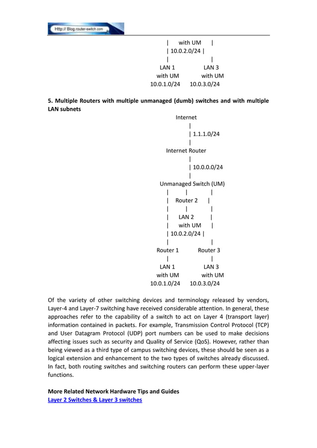Difference between a layer 3 switch and a router | PDF
