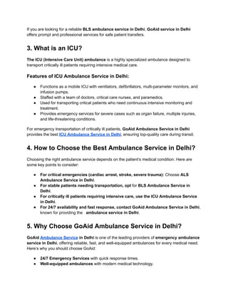 Difference Between ALS, BLS, and ICU Ambulances_ Choosing the Right ...