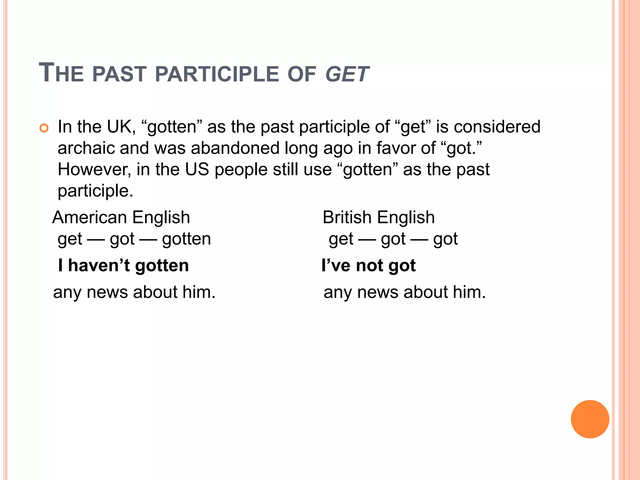 Difference between american english and british english | PPT