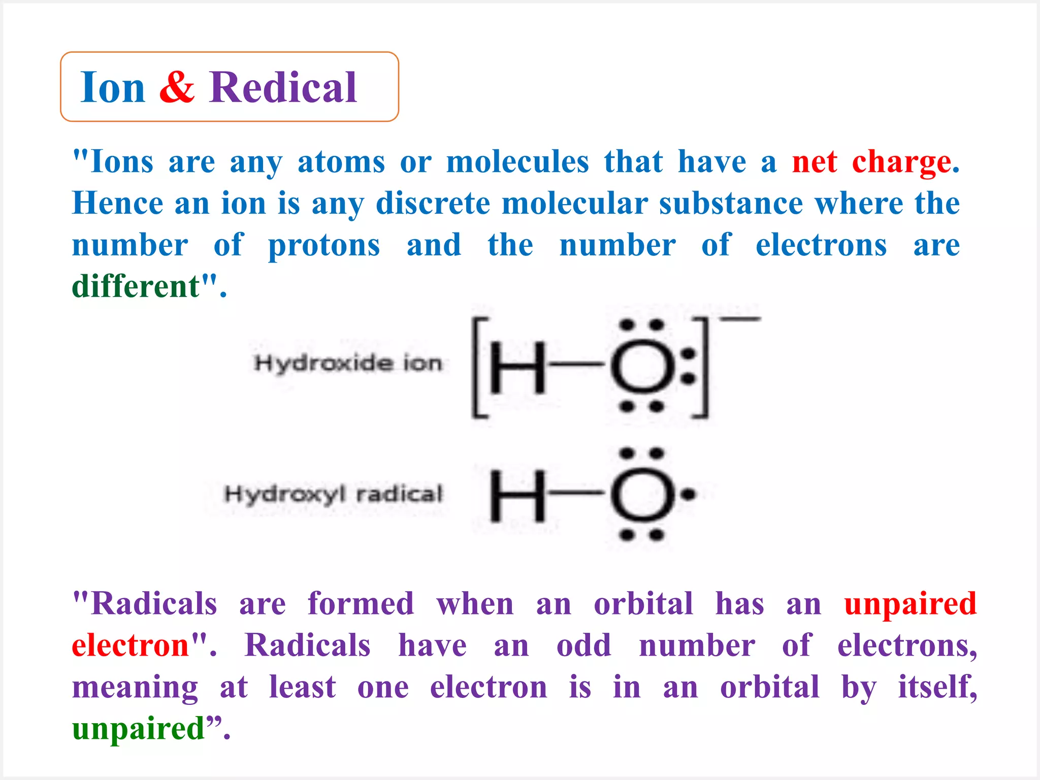 Difference Between An Ion And A Radical Ppt